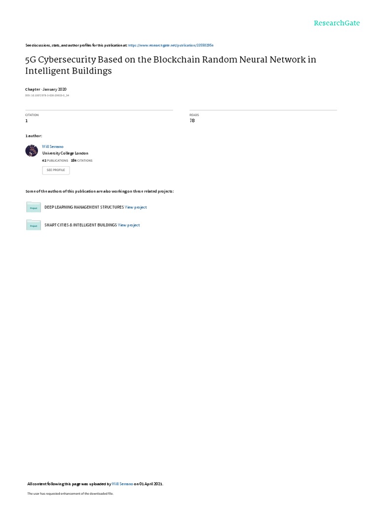 5G Cybersecurity Based On The Blockchain Random Neural Network in | PDF | Internet Of Things ...