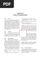 Asme Sec V Article 9 Visual Examination | PDF | Lighting | Visual Acuity