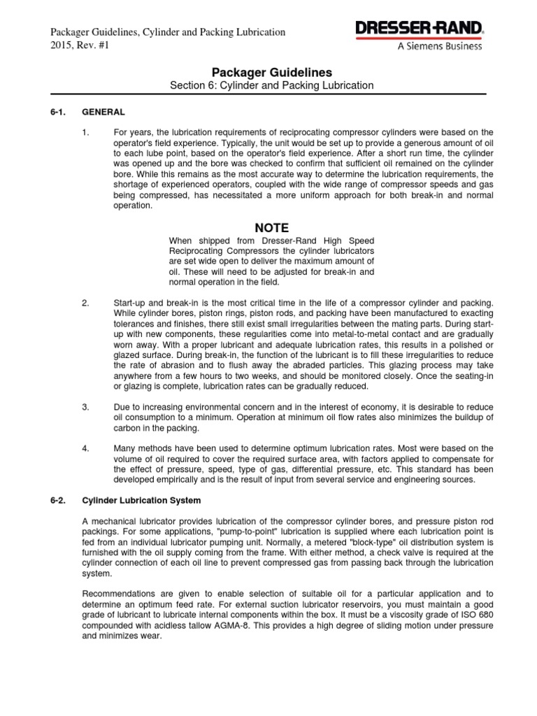6 Cyl and Packing Lubrication | PDF | Lubricant | Pump