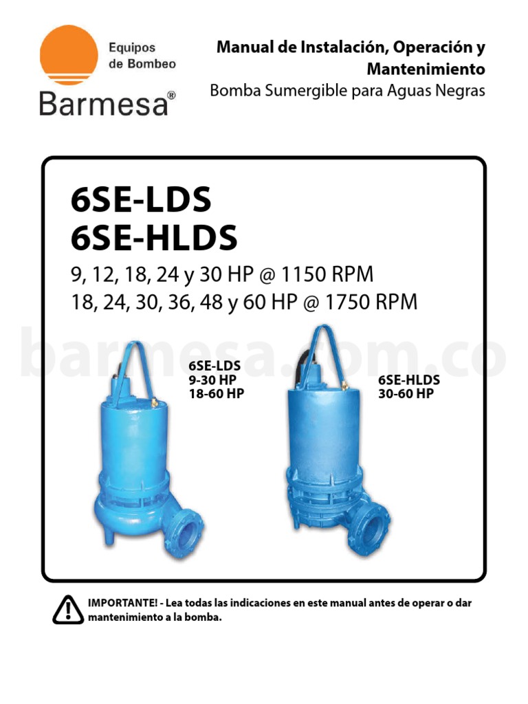 Manual 6se-Lds 6se-Hlds Co | PDF | Bomba | Arandela (Hardware)