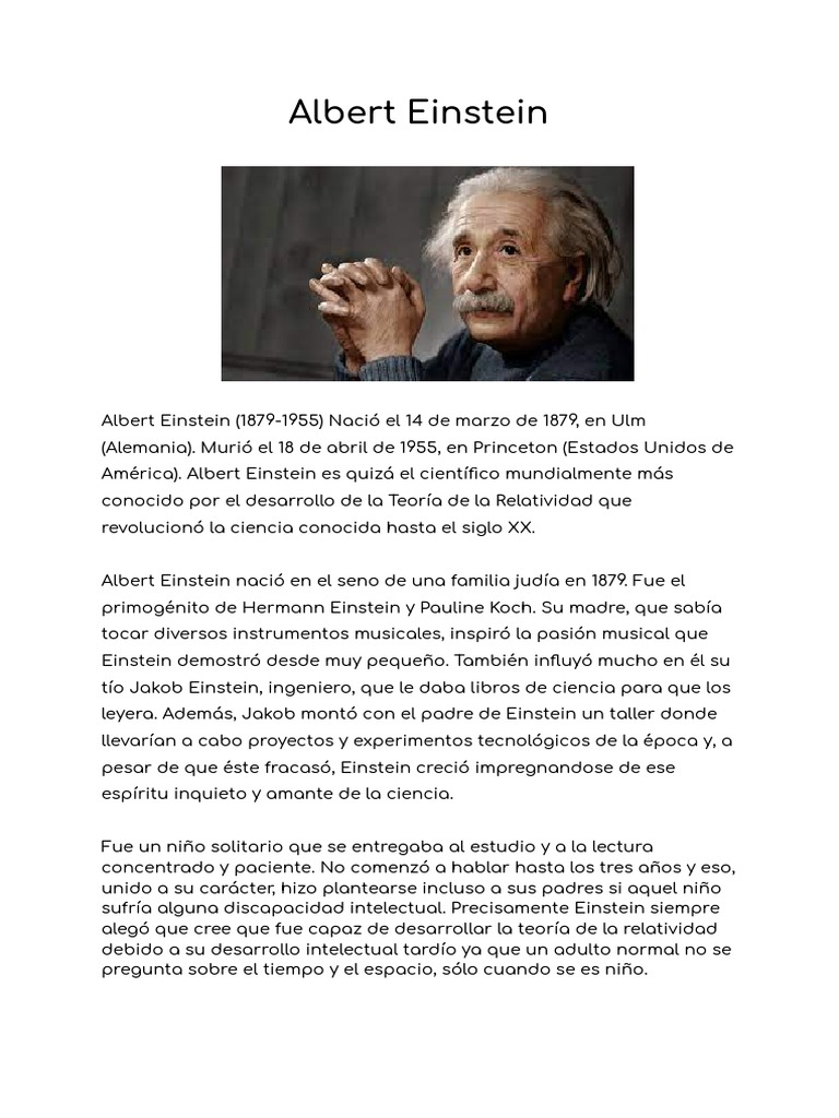 Albert Einstein | PDF | Albert Einstein | Ciencias fisicas