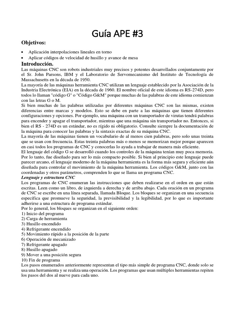 Ape 3 | PDF | Control numerico | Programa de computadora