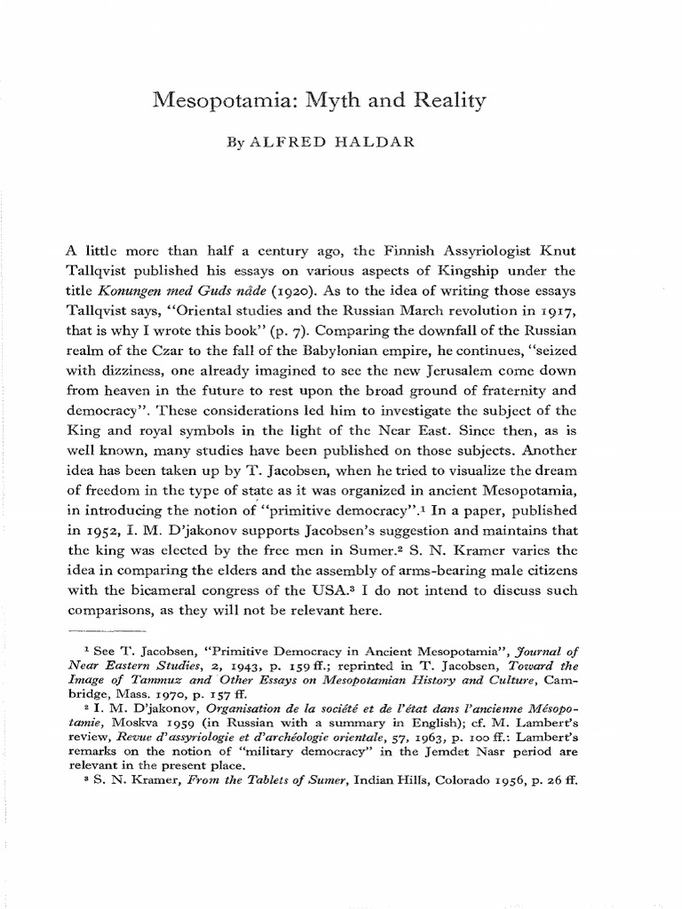 Mesopotamia: Myth and Reality | PDF | Hammurabi | Sumer