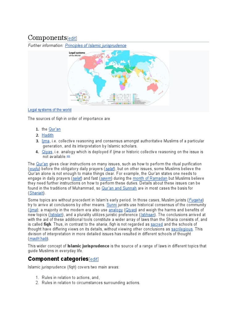 Components: Principles of Islamic Jurisprudence | PDF | Semitic Words And Phrases | Islamic ...