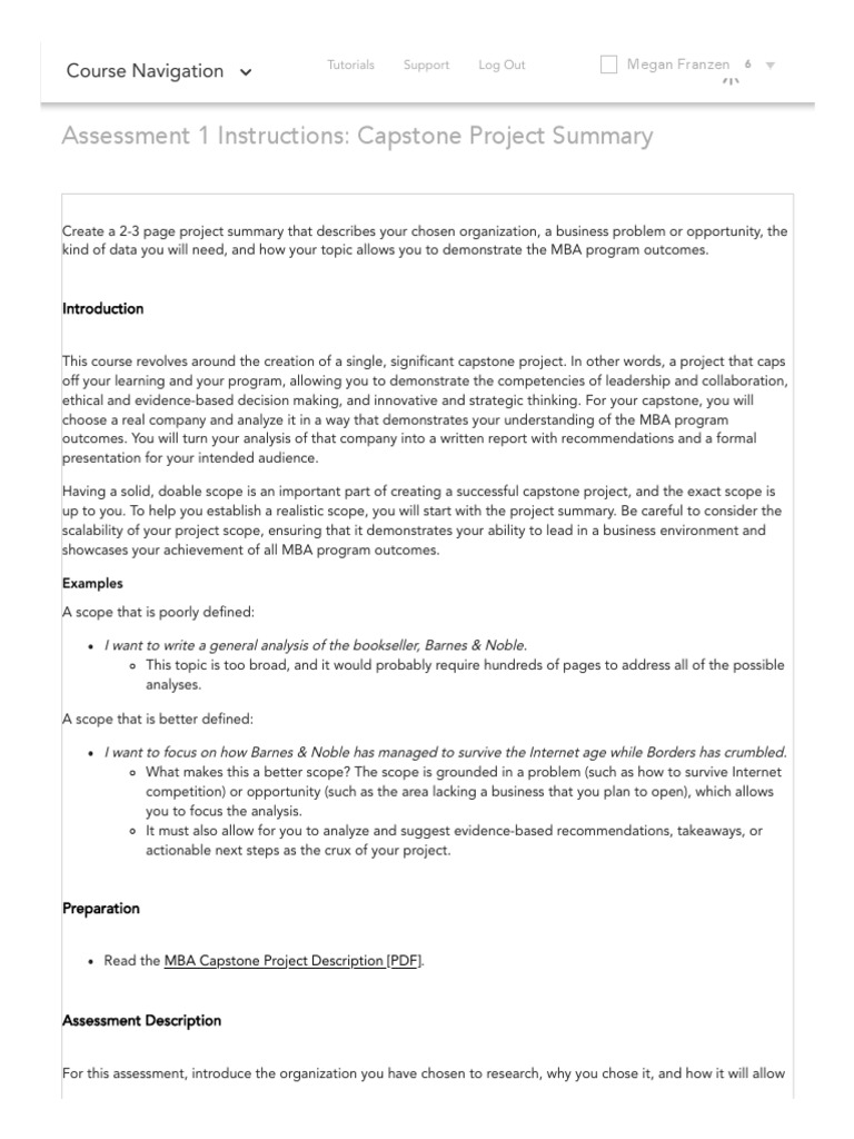 Assessment 1 Instructions - Capstone Project Summary - .. | Download ...