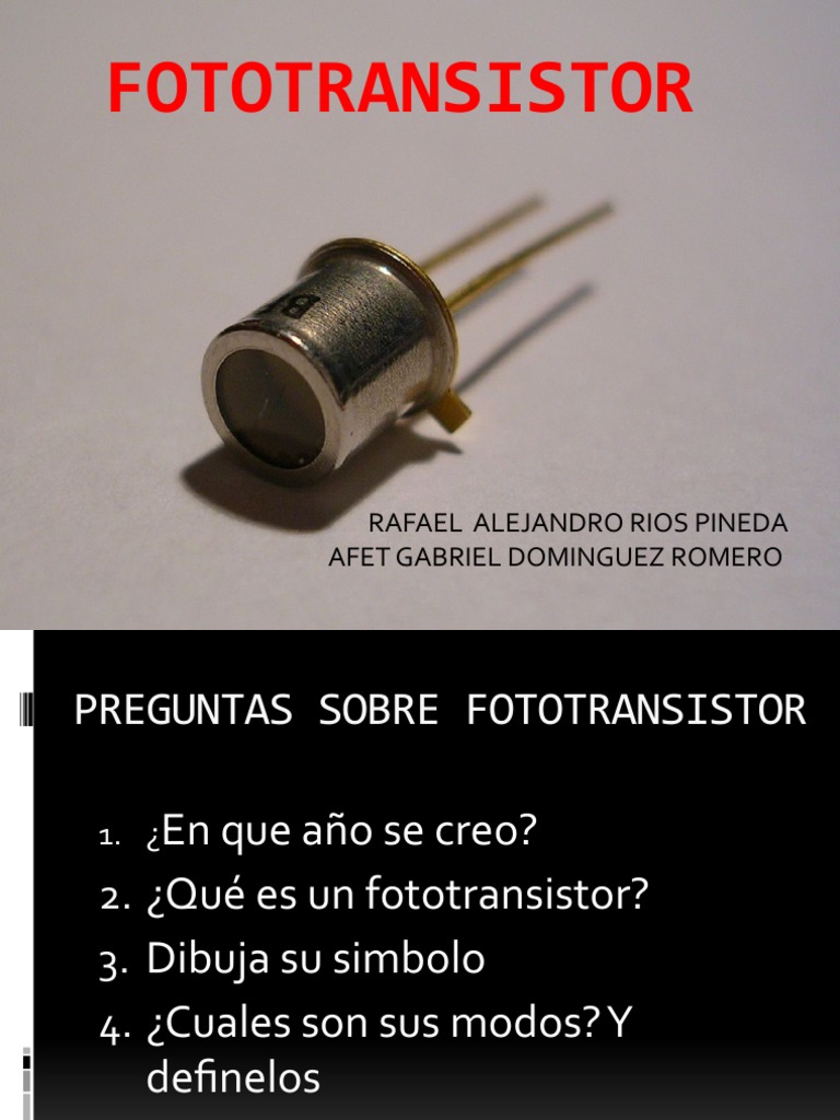 Foto Transistor | PDF | Transistor | Corriente eléctrica
