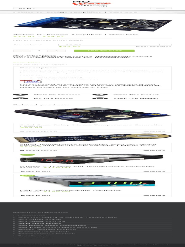 Peltier H-Bridge Amplifier TCH1560 - NuWave Temperature and SCR Power ...