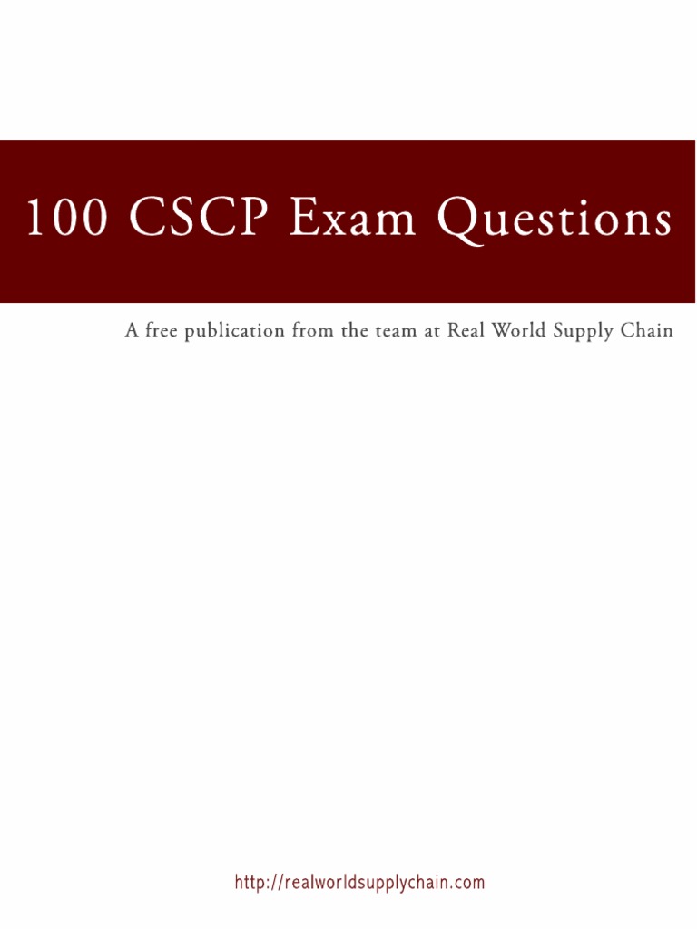 100 CSCP Exam Questions Practice | PDF | Supply Chain | Inventory