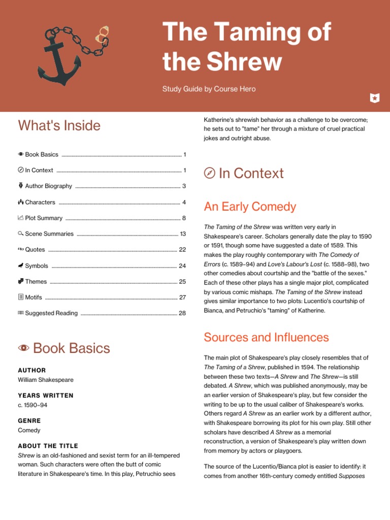 The Taming of The Shrew | PDF | The Taming Of The Shrew | William ...