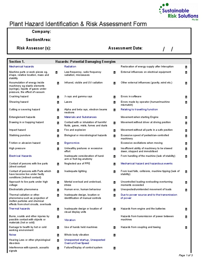 OHSW Plant Specific Hazard Identification | PDF | Radiation | Hazards