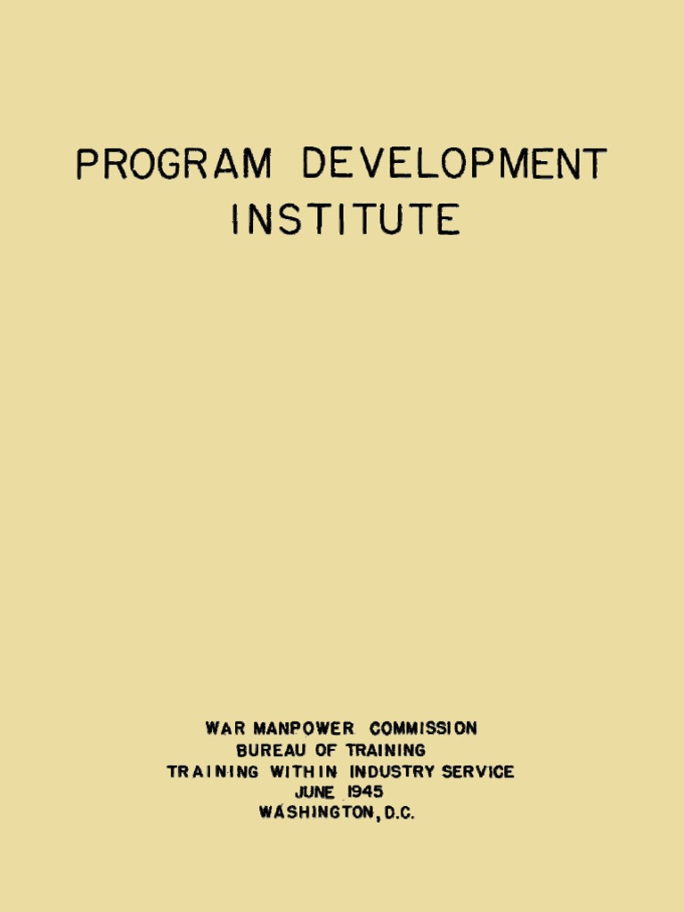 TWI Program Development Manual | Download Free PDF | Employment | Business