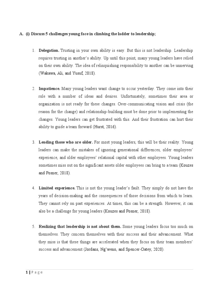 Leadership Class Wednesday-Assignment | PDF | Leadership | Science