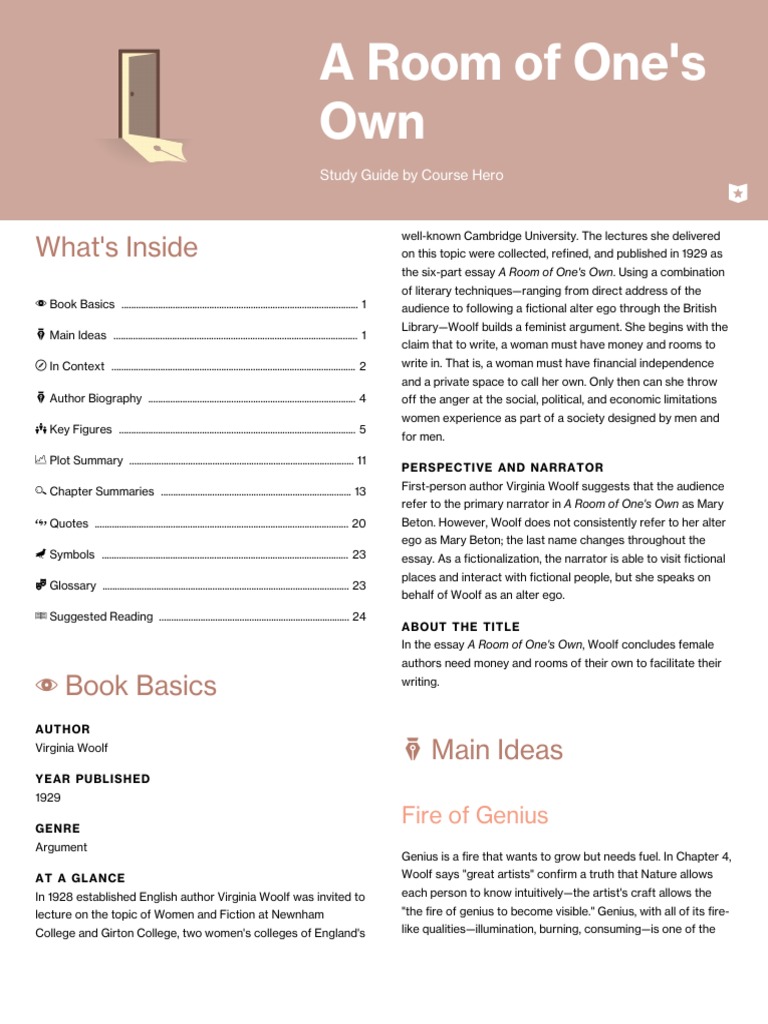 A Room of One's Own | PDF | Virginia Woolf | A Room Of One's Own