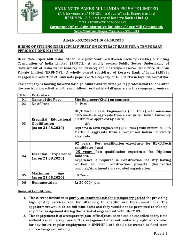 Bank Note Paper Mill India Private Limited | PDF | Economies | Government