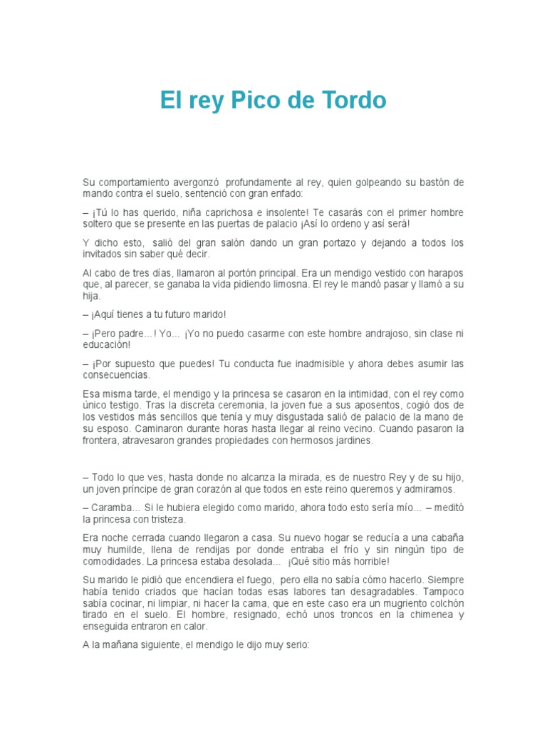 El Rey Pico de Tordo | PDF