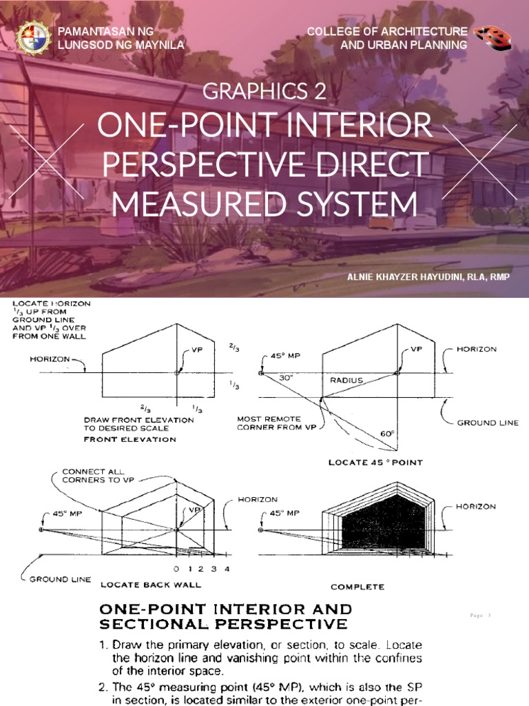 Graphics 2 - Lecture 5 - One-Point Interior Perspective | PDF