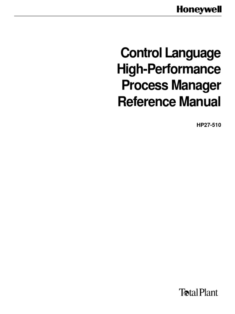 Control Language High-Performance Process Manager Reference Manual | PDF | Parameter (Computer ...