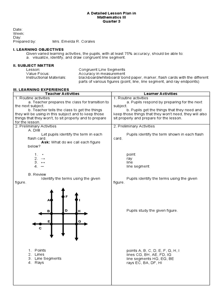 A Detailed Lesson Plan in Mathematics 3 Q3 | PDF | Lesson Plan ...