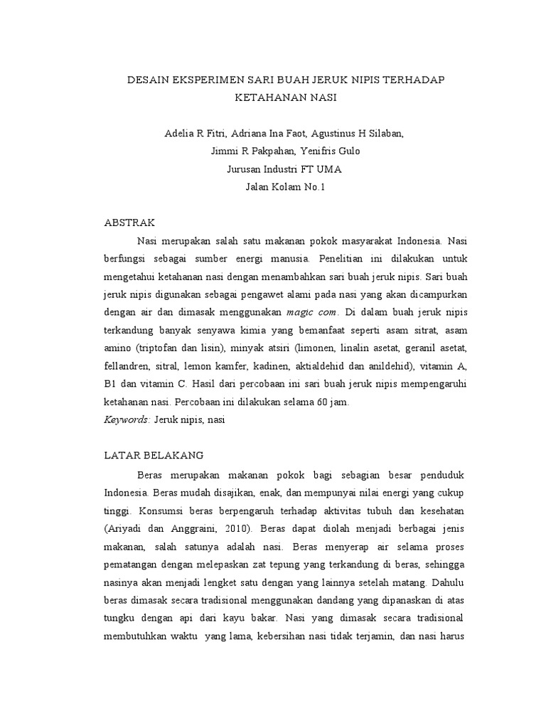 Keywords: Jeruk Nipis, Nasi | PDF