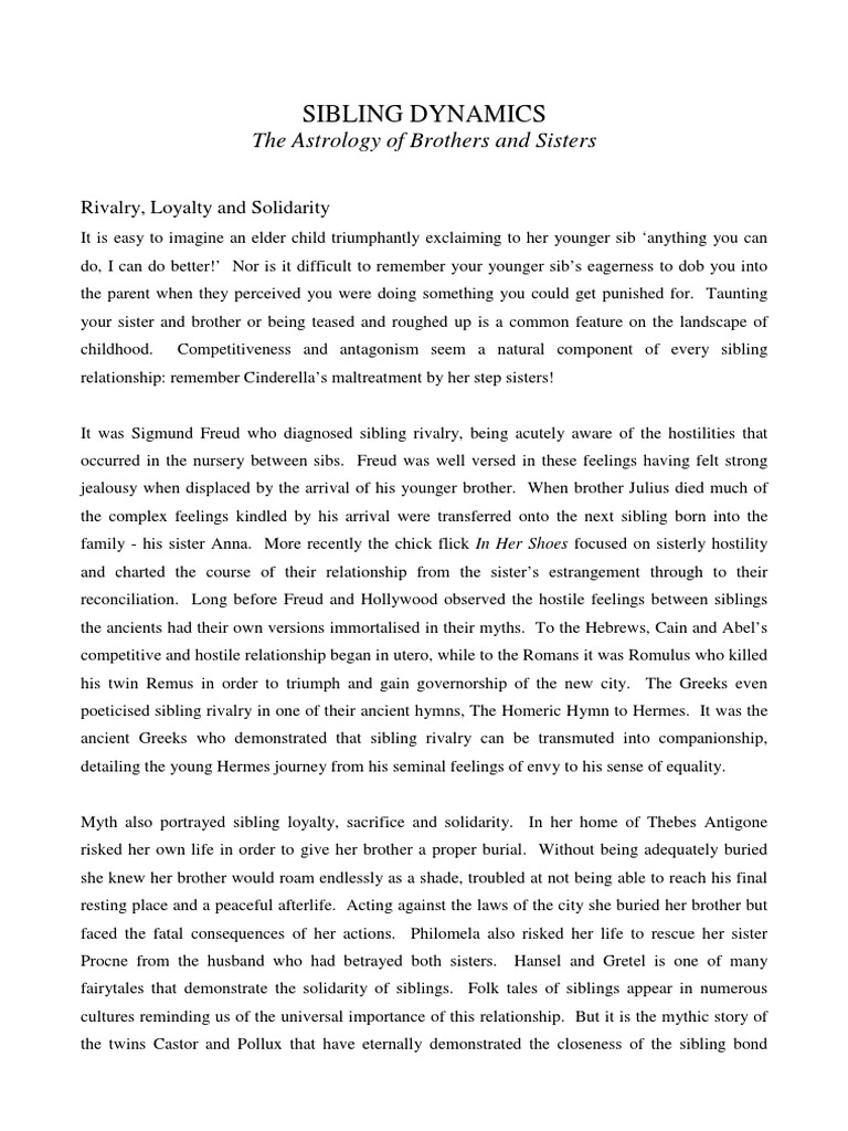 Sibling Dynamics: The Astrology of Brothers and Sisters | PDF | Sibling ...