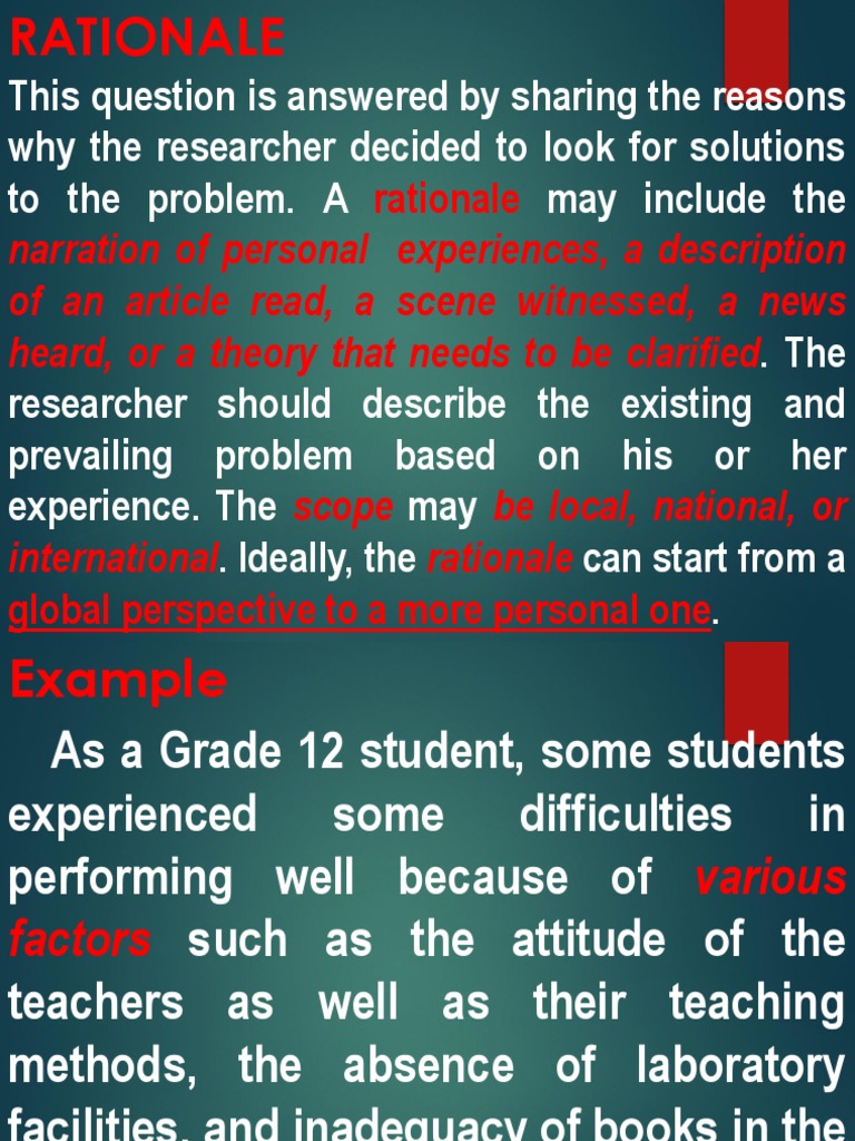 Research Ppt Rationale Download Free Pdf Science Communication