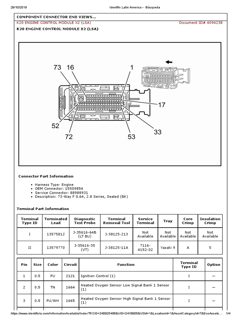 K20 Engine Control Module X2 (Lsa) Document ID# 4094238 | PDF ...