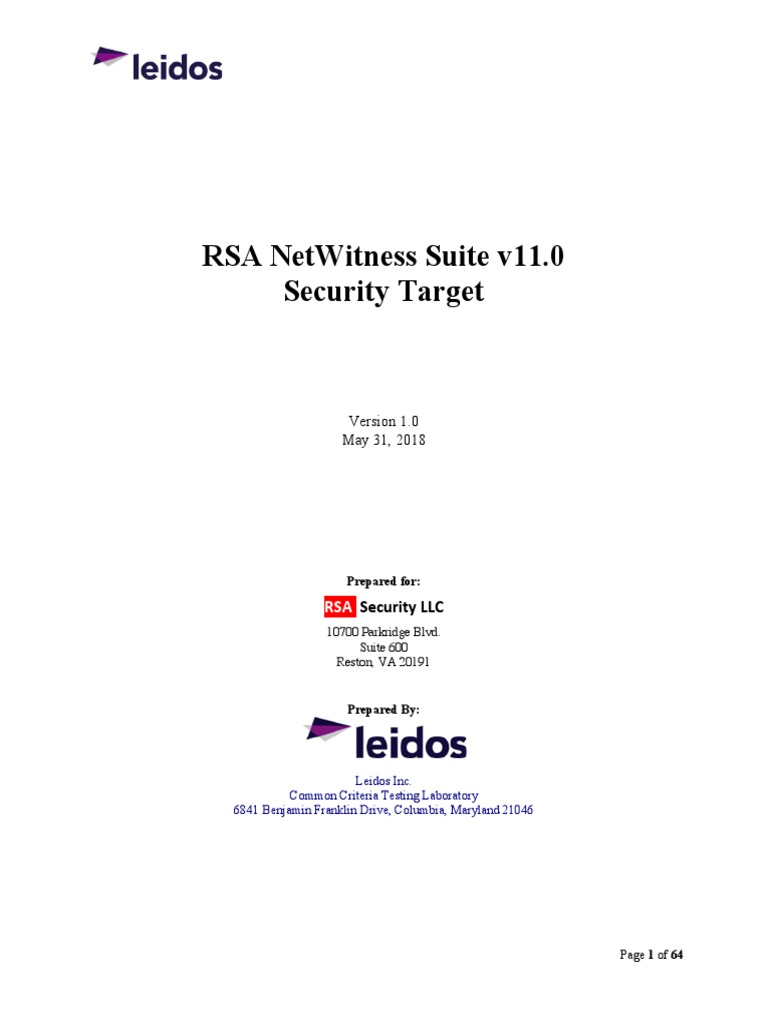 RSA Netwitness v11.0 ST - Final | PDF | Osi Model | Computer Network