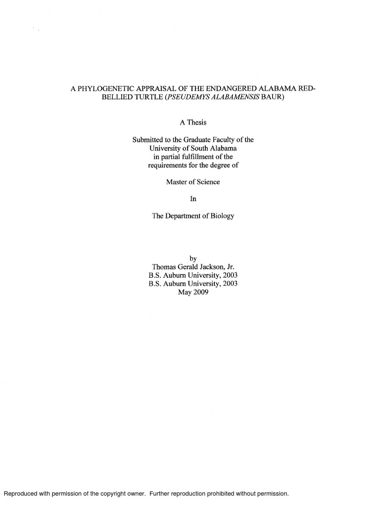A Phylogenetic Appraisal of The Endangered Alabama Red-Bellied Turtle ...