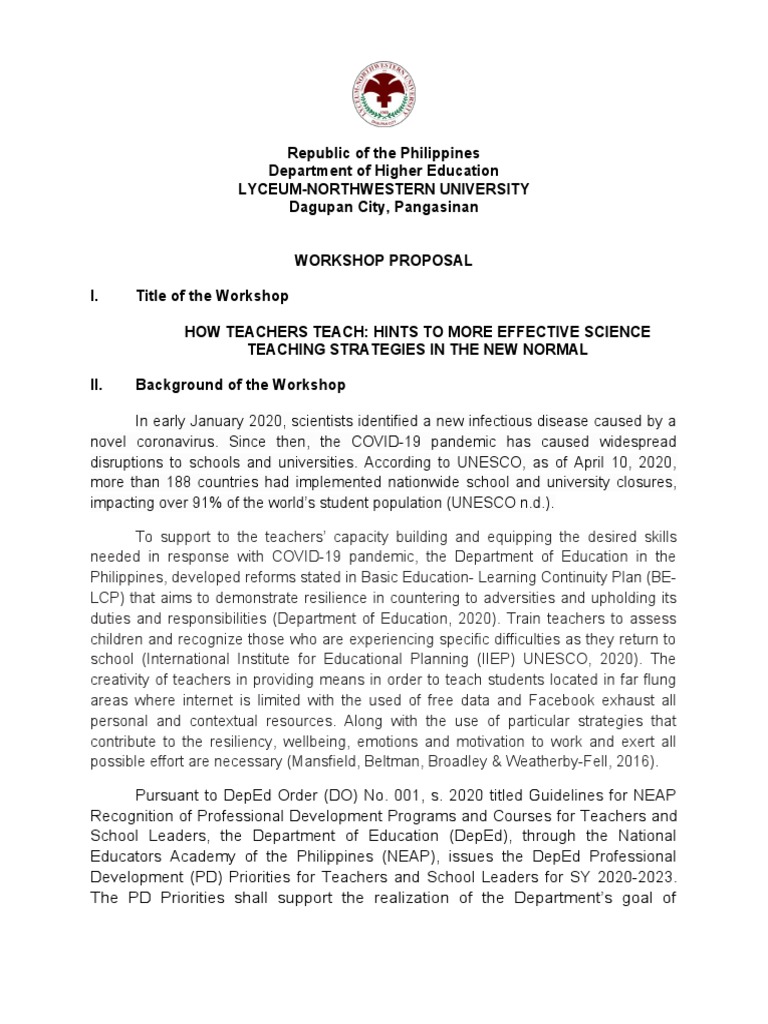 Template For Workshop | PDF | Teachers | Educational Assessment