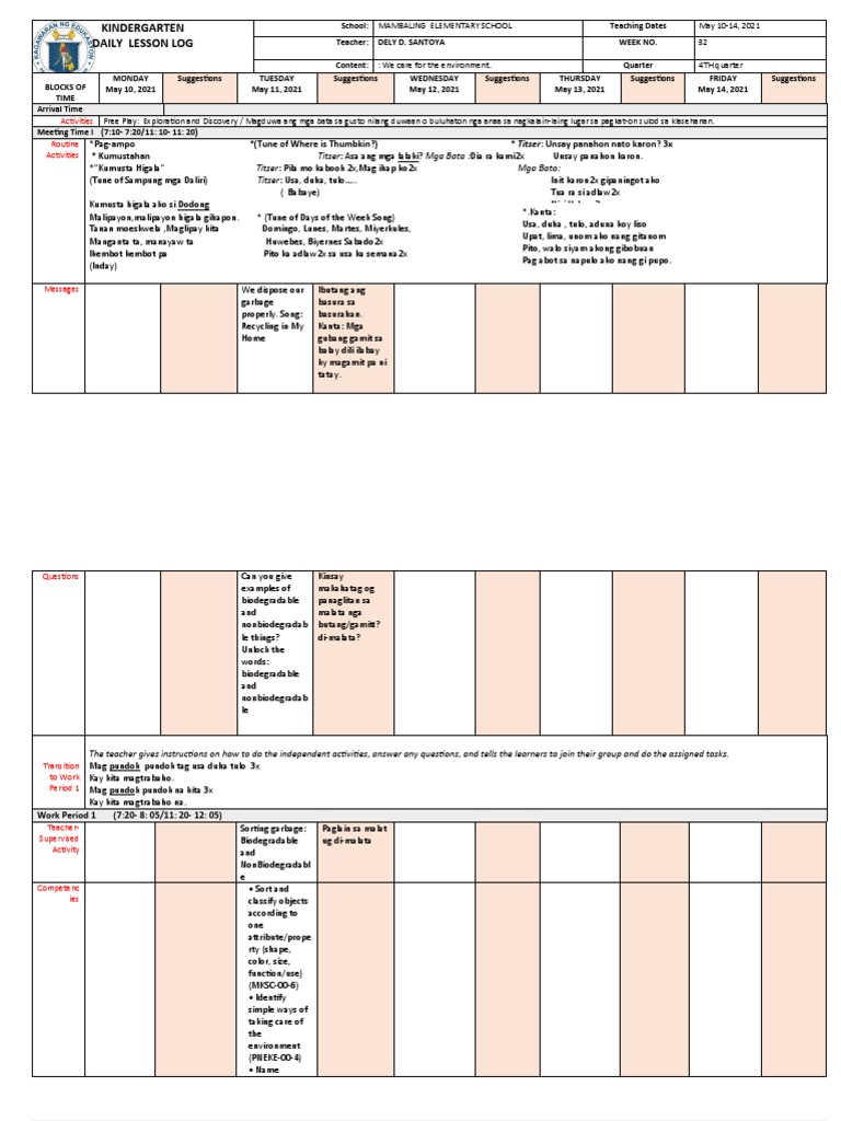 SANTOYA DELY For Demo..contextualized DLL. WEEK 32. COT2 | PDF | Differentiated Instruction ...