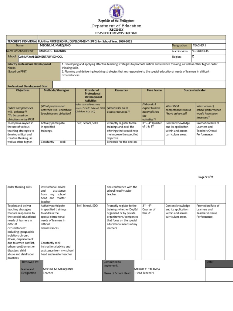 IPPD | PDF | Teachers | Curriculum