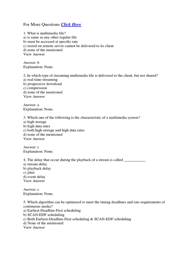 MCQ On Multimedia | PDF | Art | Computers
