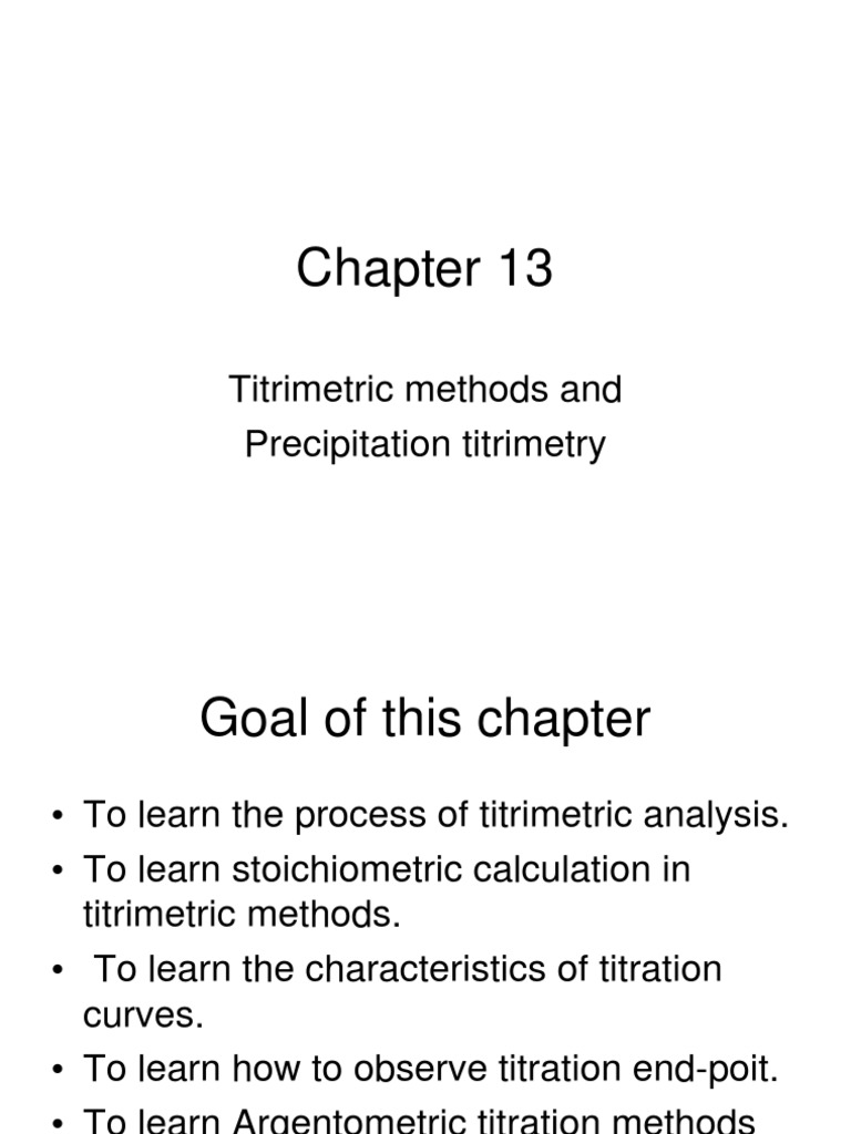 Titrimetric Methods and Precipitation Titrimetry | PDF | Titration ...