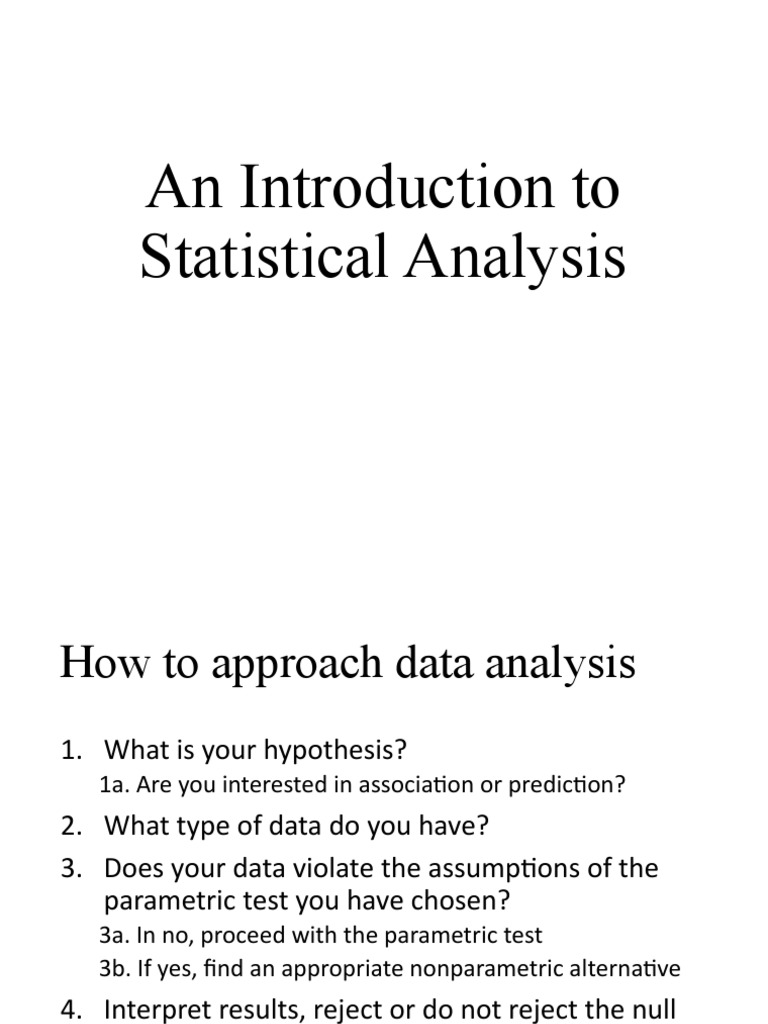 An Introduction To Statistical Analysis | PDF | Statistics | Dependent ...