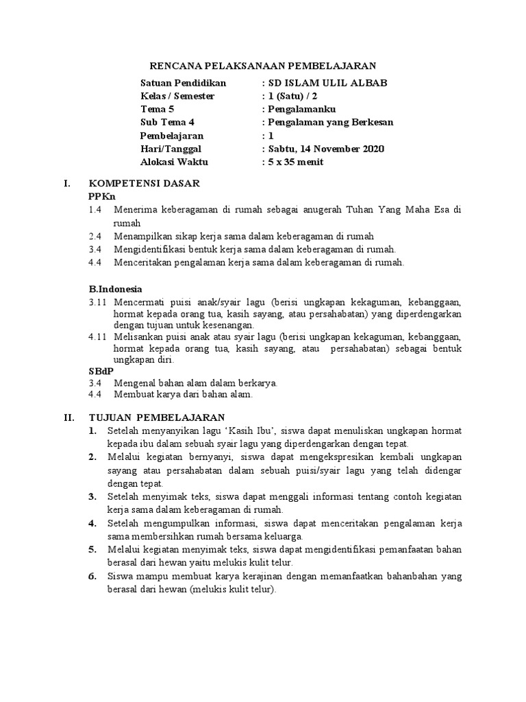 RPP Tema 5 Subtema 4 | PDF