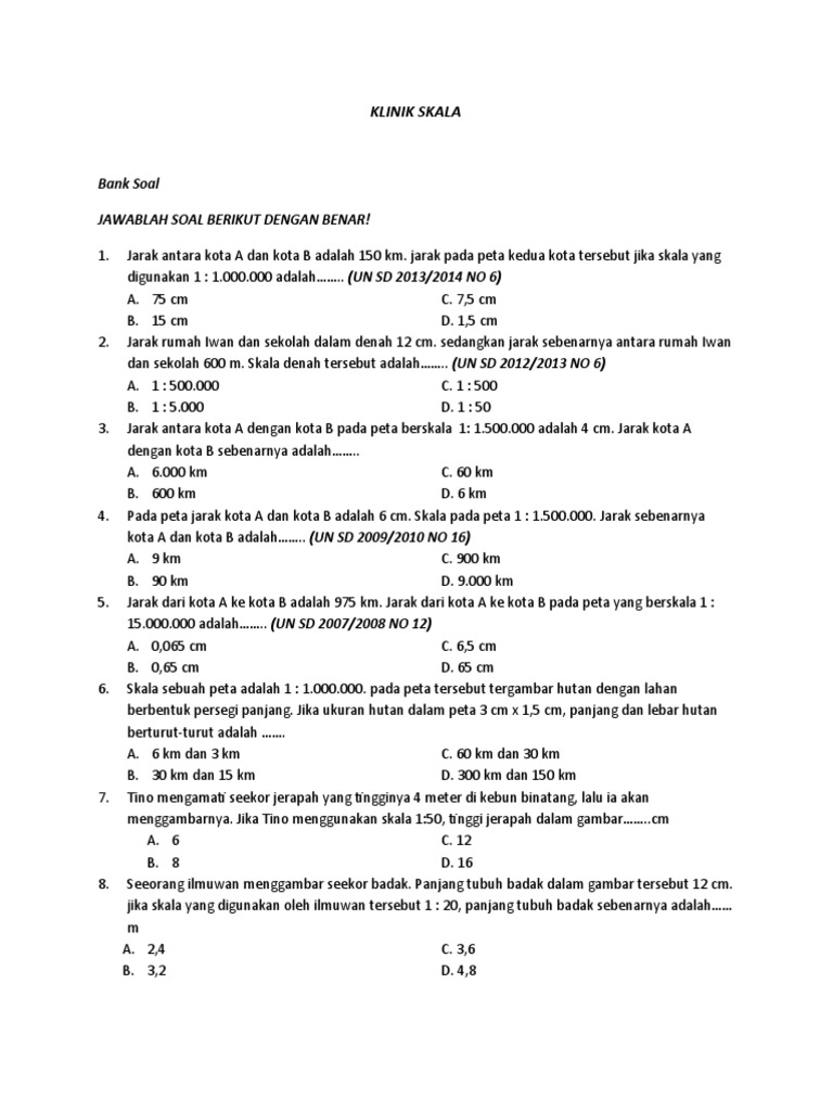 Bank Soal Matematika - Skala | PDF | Griya & Taman