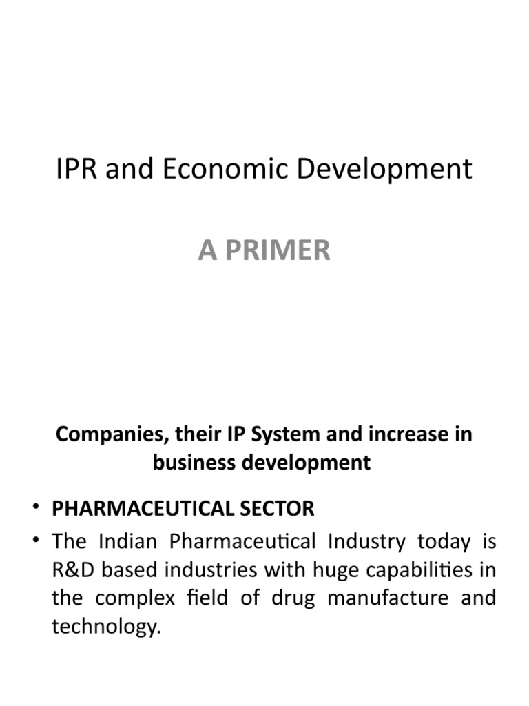 Role of IPR in Economic Development | PDF | Research And Development ...