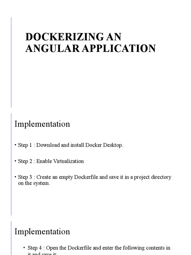 Dockerizing An Angular Application | PDF