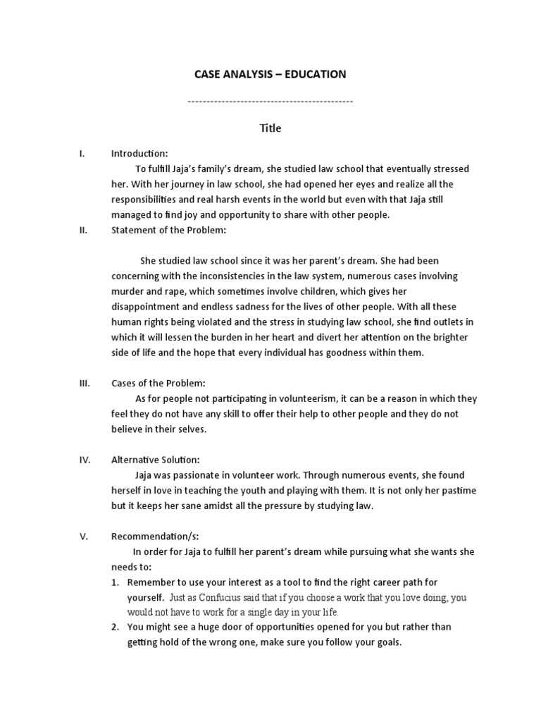 Title: Case Analysis - Education | PDF | Human Nature