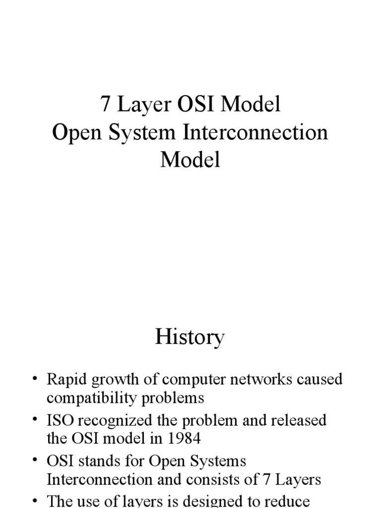 7 Layer OSI Model Open System Interconnection Model | Download Free PDF ...