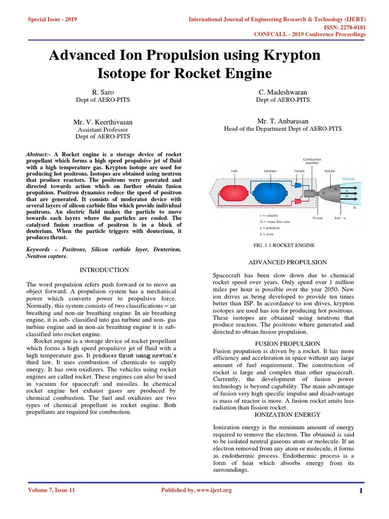 IJERT Advanced Ion Propulsion Using Kryp | PDF | Rocket Engine | Deuterium IJERT Advanced Ion Propulsion Using Kryp | PDF | Rocket Engine | Deuterium