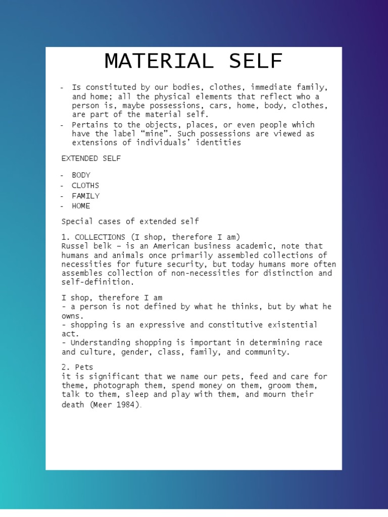 Material Self | PDF | Philosophy