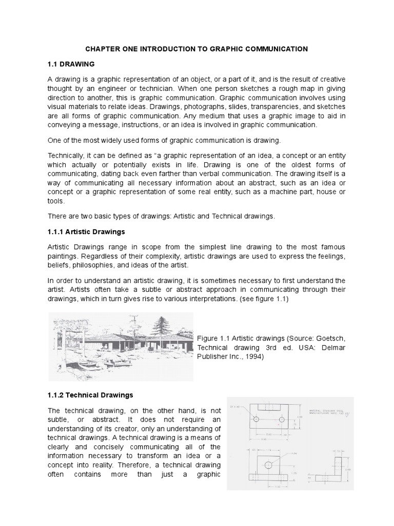 Chapter One Introduction To Graphic Communication 1.1 Drawing | PDF ...