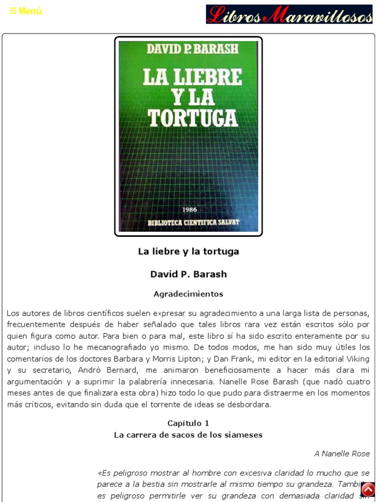 La Liebre y La Tortuga - David P. Barash | PDF | Evolución | Seleccion ...