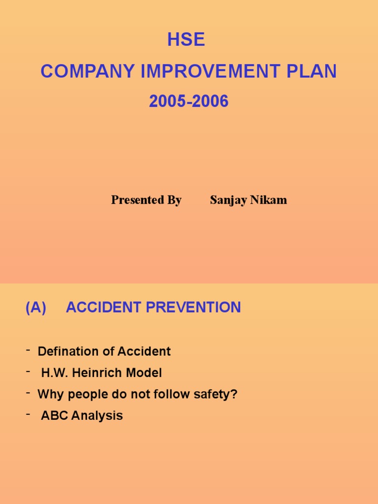 HSE Company Improvement Plan 2005-2006 | PDF | Risk | Emergency Management