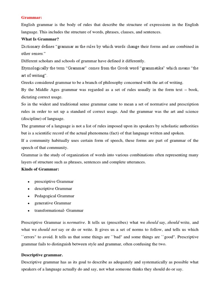 Grammar and Vocabulary | PDF