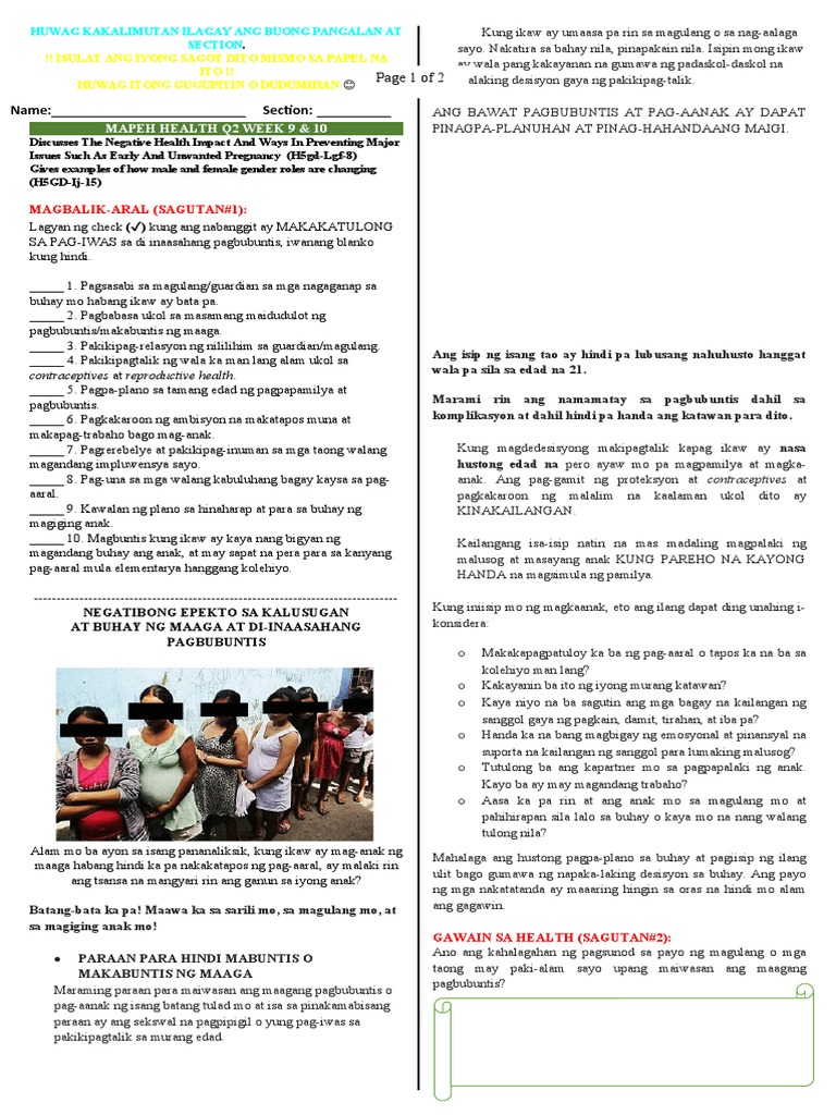 Q2 Week 9 Health Study Guide | PDF