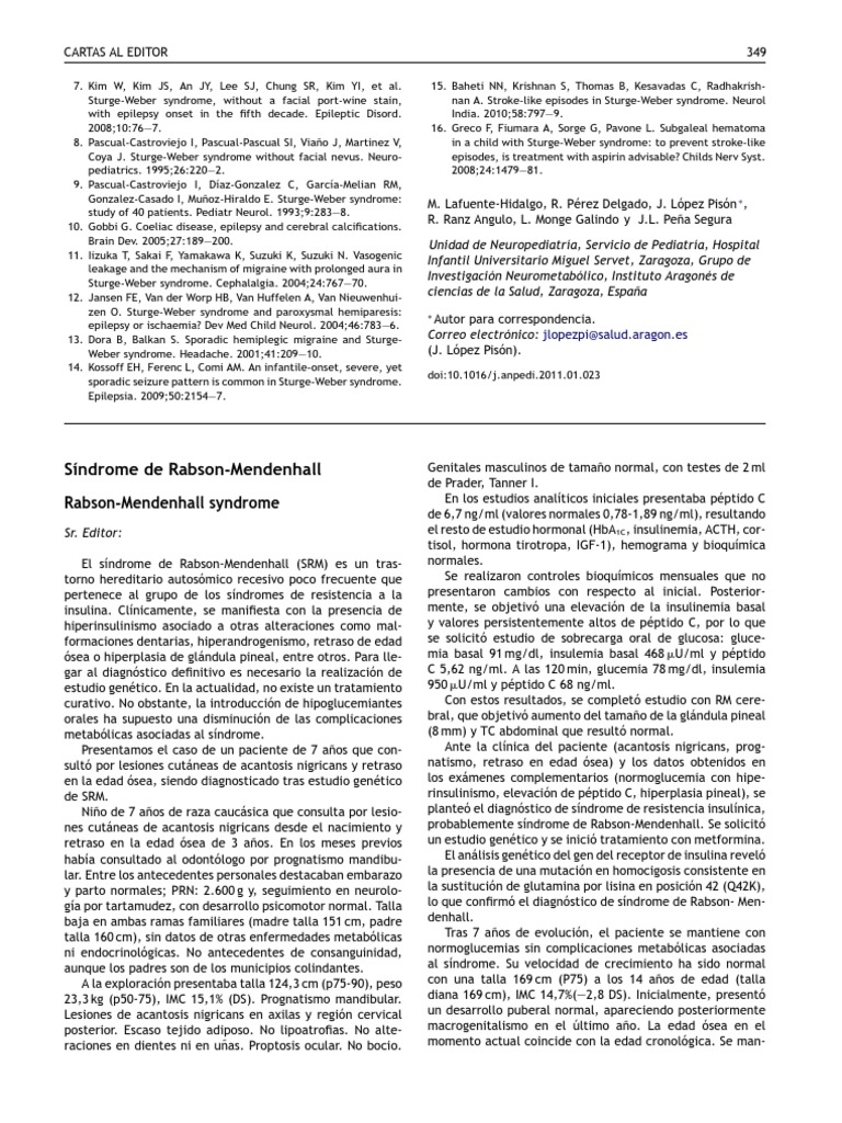 Síndrome de Rabson-Mendenhall | PDF | Enfermedades y trastornos ...