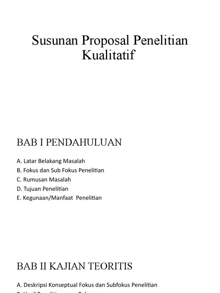 Susunan Proposal Penelitian Kualitatif | PDF | Seni