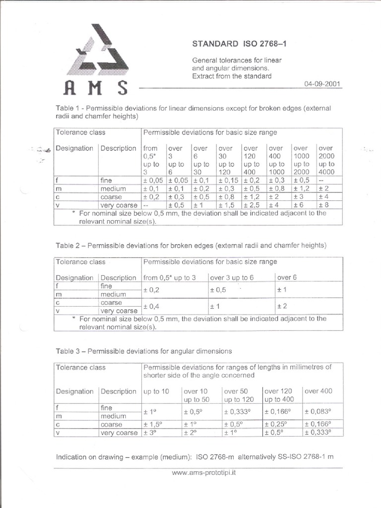 ISO-2768-General Tolerances | PDF